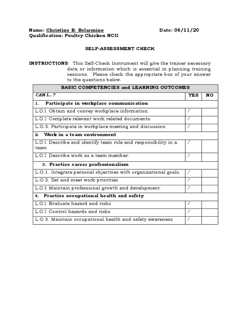 Job Sheet 1.1-6 Form 4.1 | PDF | Occupational Safety And Health | Beak