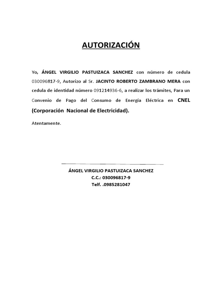 AUTORIZACIÓN | PDF
