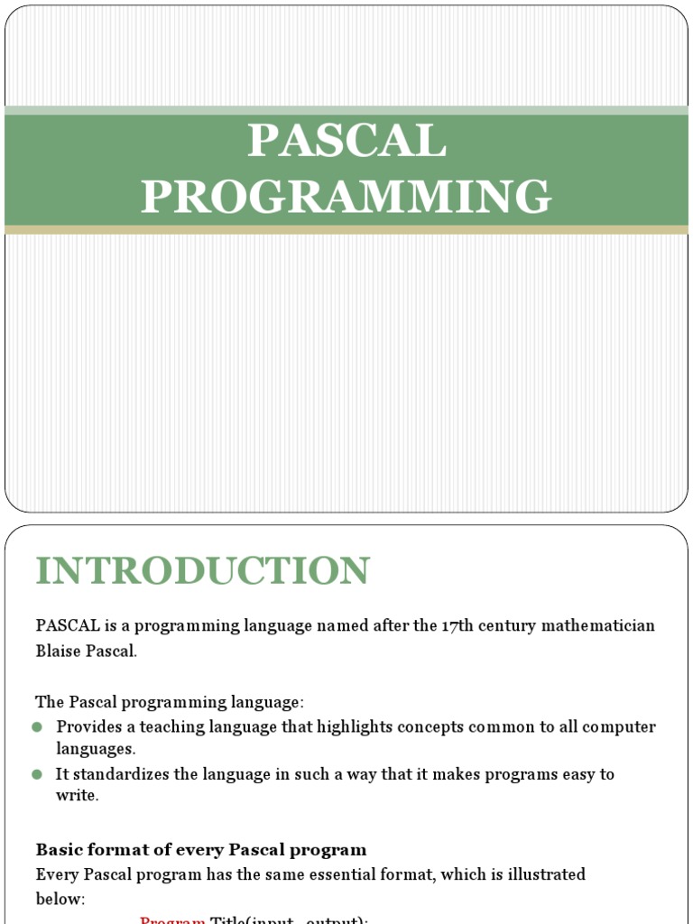 Pascal Programming | PDF | Array Data Type | Reserved Word