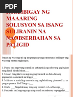 Grade 5 - Pagbibigay NG Solusyon Sa Naobserbahang Suliranin | PDF