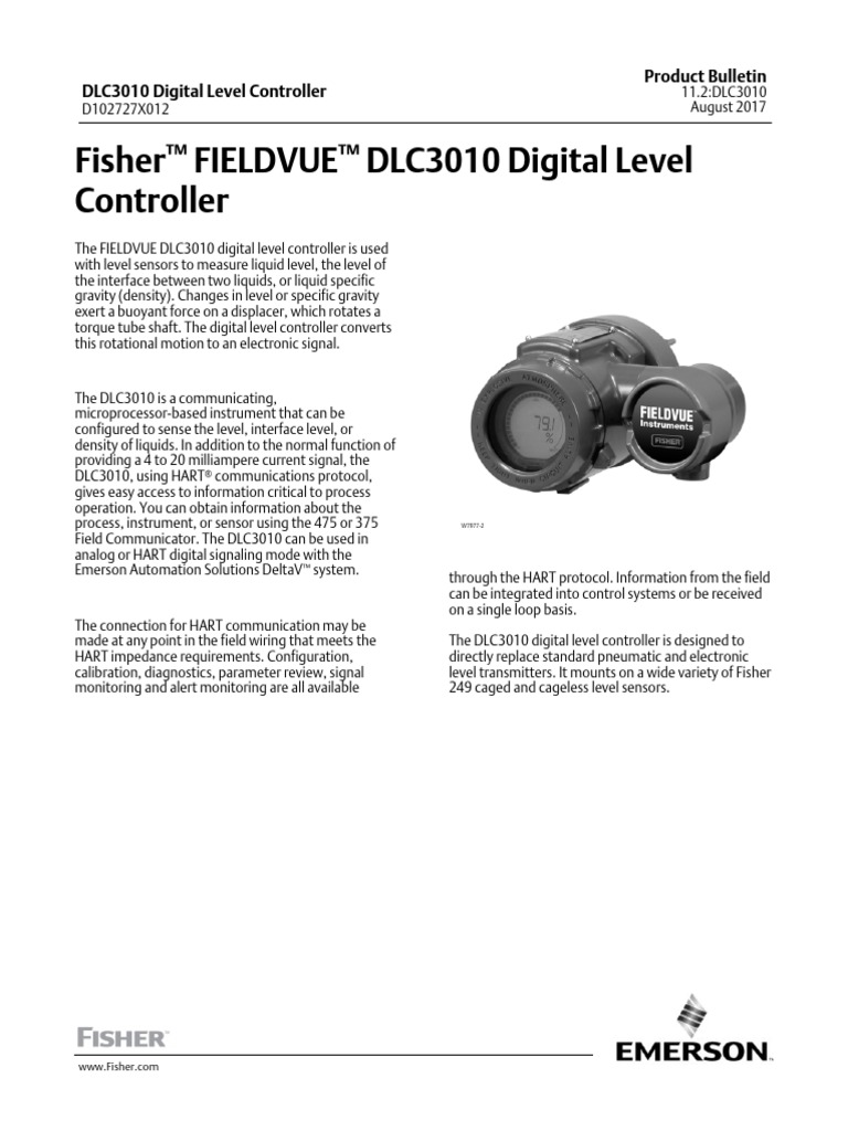 Fisher Fieldvue DLC3010 Digital Level Controller | PDF | Control Theory ...