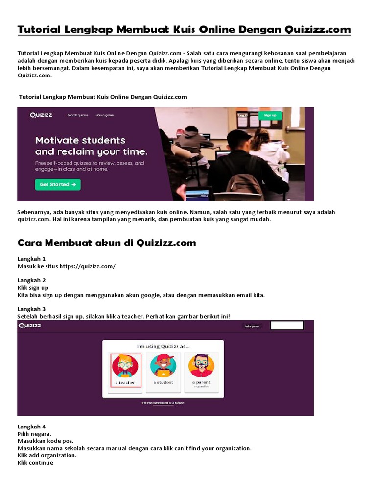 Panduan Quizizz | PDF | Karier & Perkembangan | Ilmu Sosial