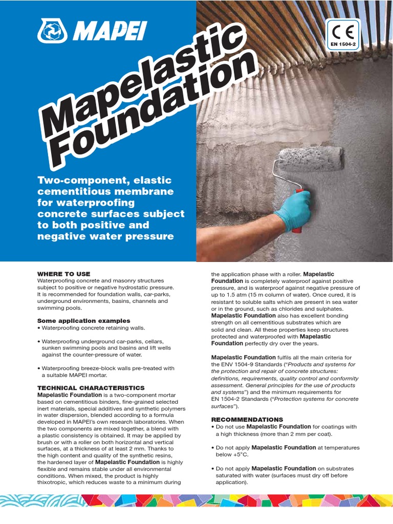 Mapelastic Foundation | PDF | Concrete | Mortar (Masonry)