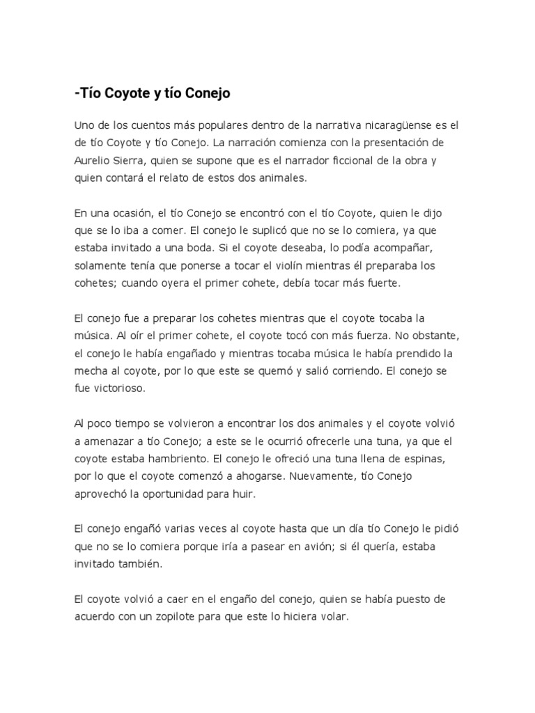 Tío Coyote y Tío Conejo | PDF