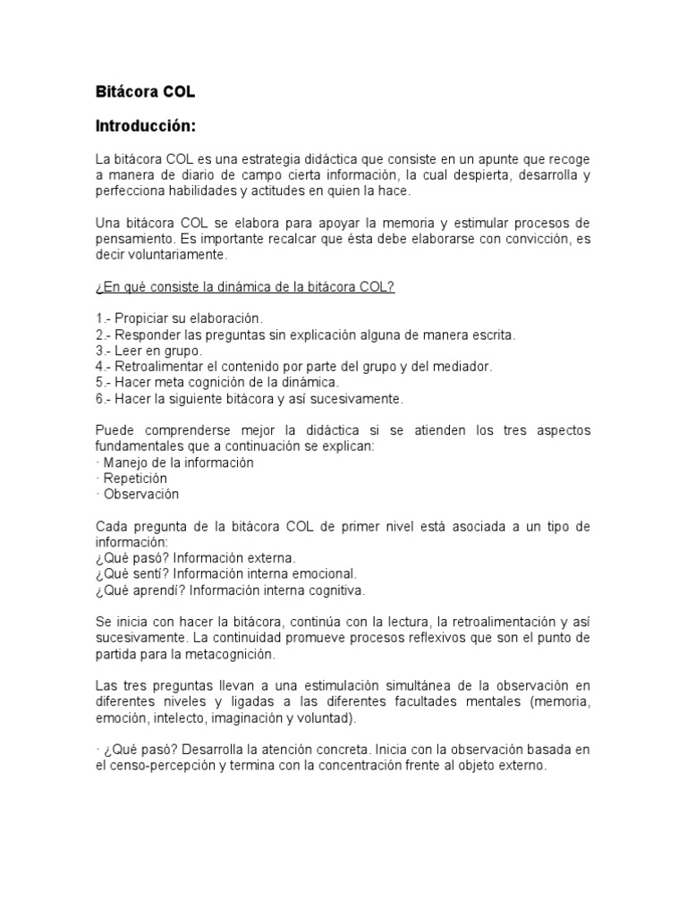 Bitacora COL Analisis | PDF | Teoria de la mente | Las emociones