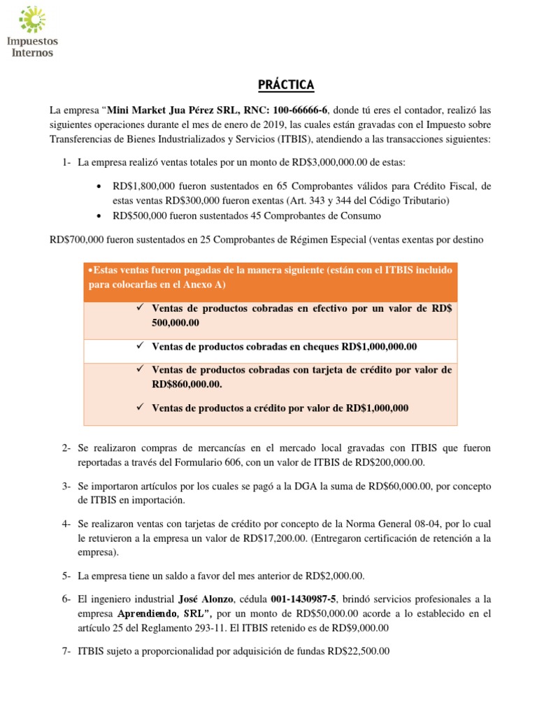 Datos para El Llenado Del IT-1 2020 | PDF | Impuestos | Pagos