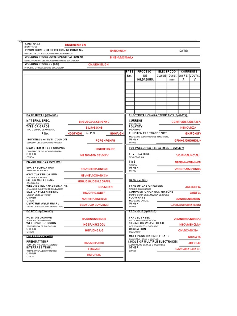 Formato Aws d1 1 WPS | PDF | Soldadura | Construcción