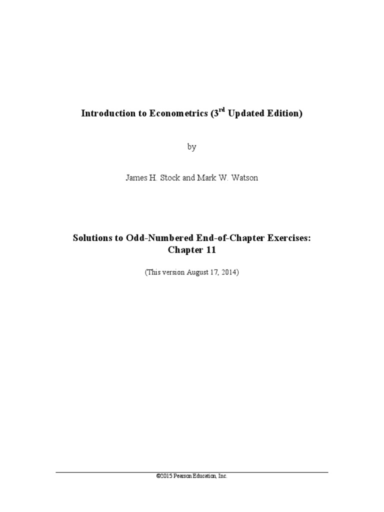 Stock Watson 3U ExerciseSolutions Chapter11 Students | PDF | Dependent And Independent Variables ...