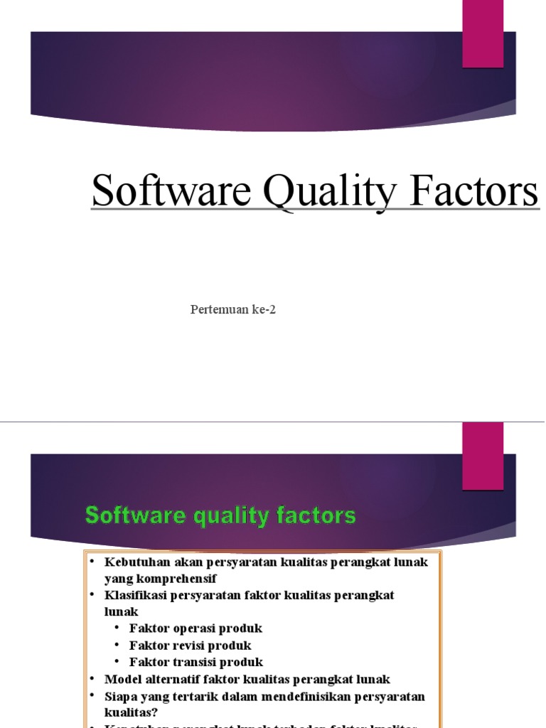 02 - Software Quality Factors | PDF
