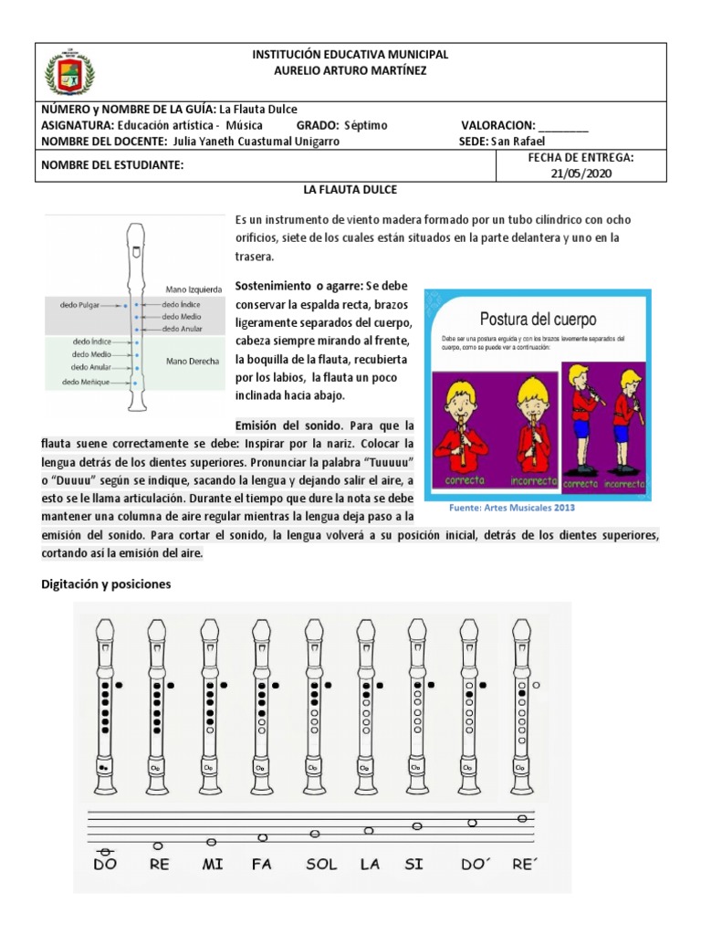 Sèptimo - Guía No.6 Flauta Dulce Música | PDF | Grabadora (instrumento ...