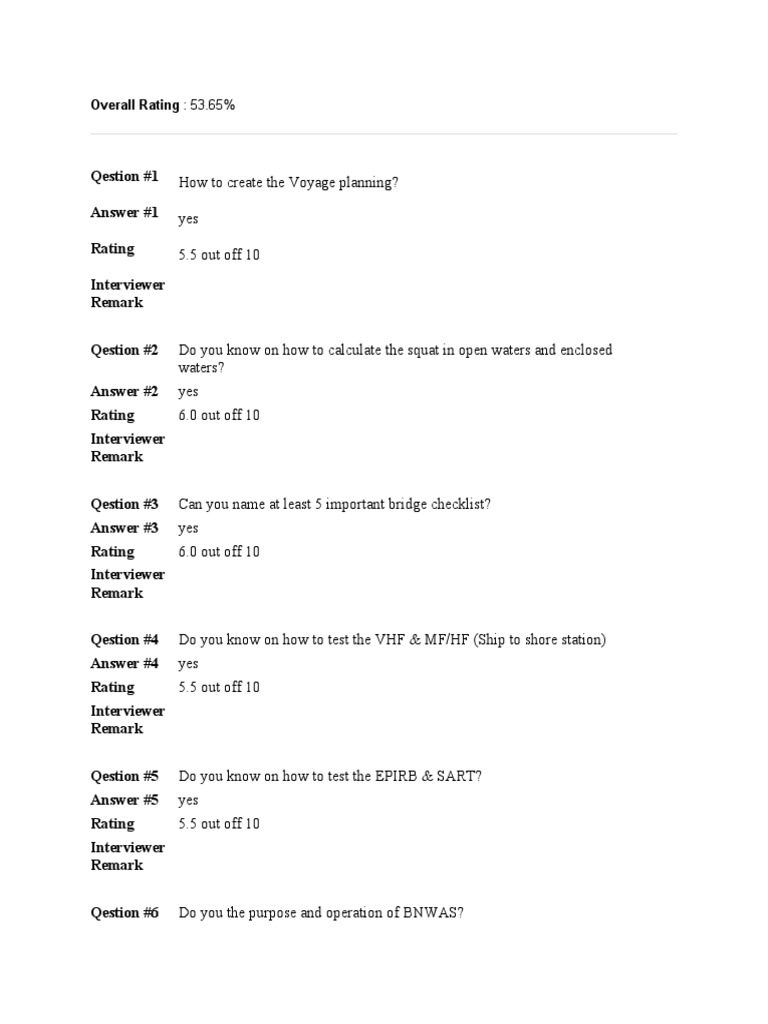 Comprehensive Evaluation of a Candidate's Navigational and Operational ...