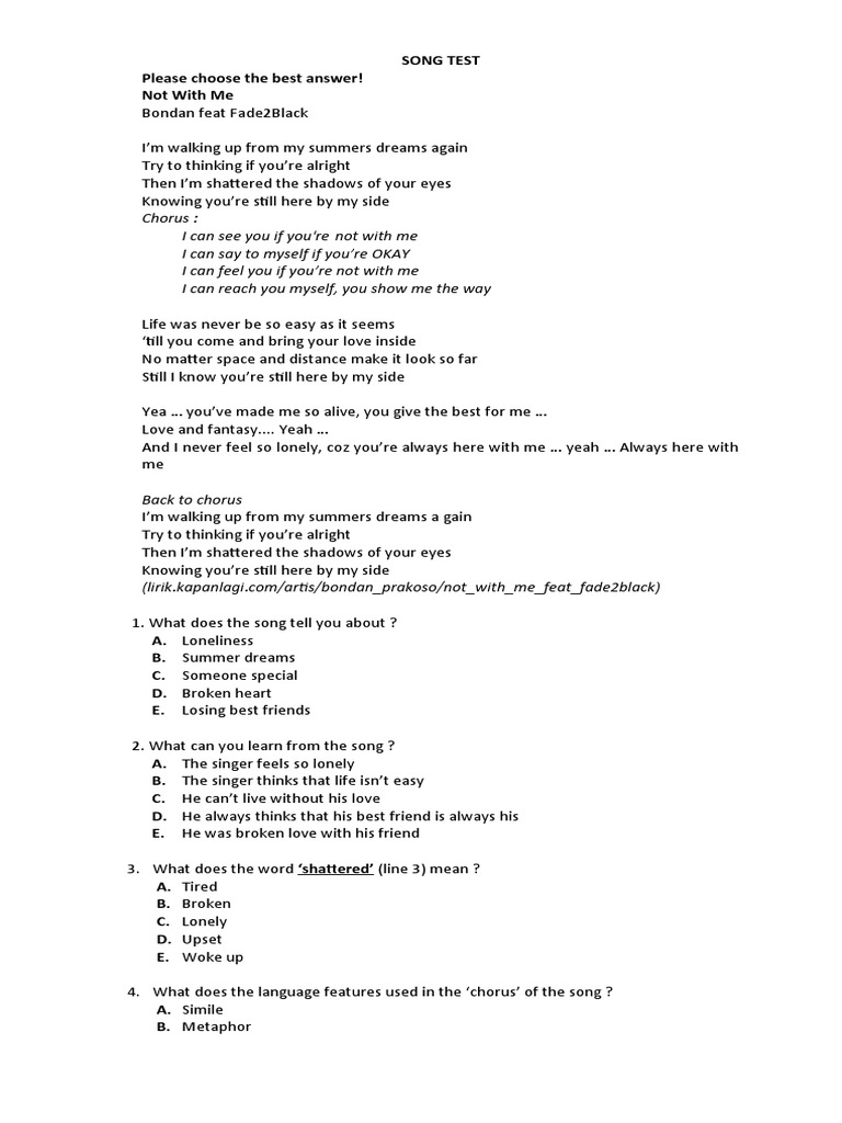Song Test | PDF