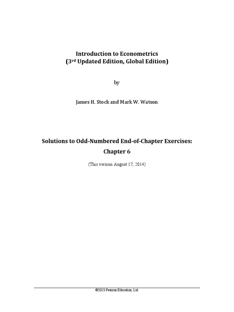 Introduction To Econometrics (3 Updated Edition, Global Edition) | PDF ...