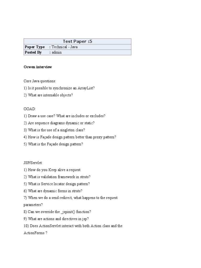 Java Technical Interview Questions Guide | PDF
