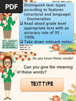 English5 Q3M1L3 Text Type Enumeration | PDF | Learning | Cognition