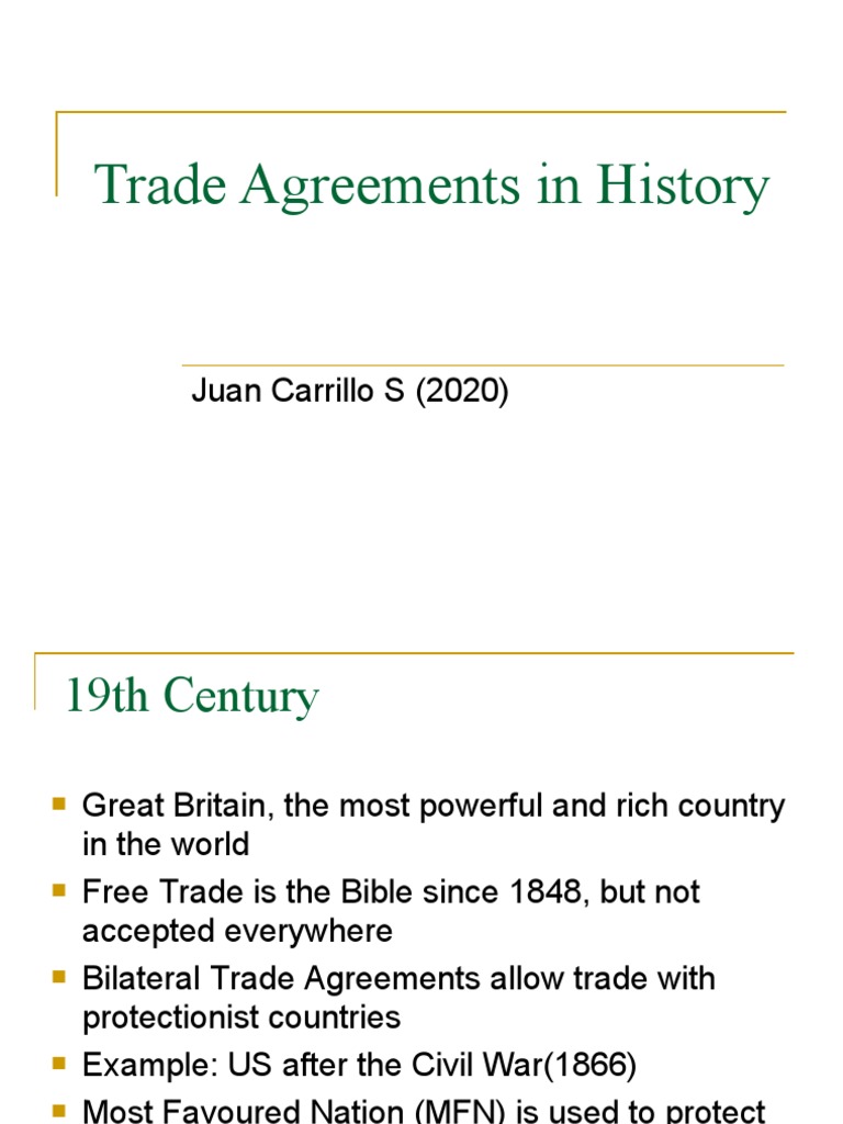 Trade Agreements in History | PDF | General Agreement On Tariffs And ...
