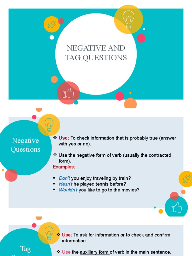 Negative Tag Questions Explained | PDF | Language Arts & Discipline ...