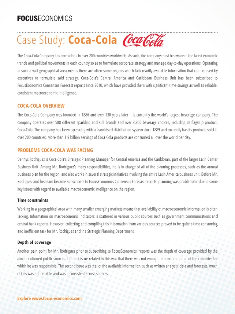 Coca-Cola: Case Study | PDF