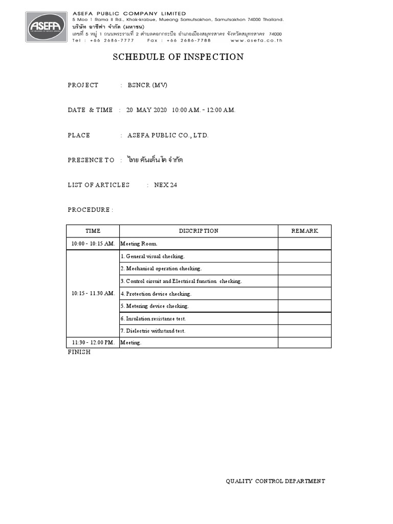 MV Switchgear Testing Procedure | PDF | Electrical Wiring | Insulator ...
