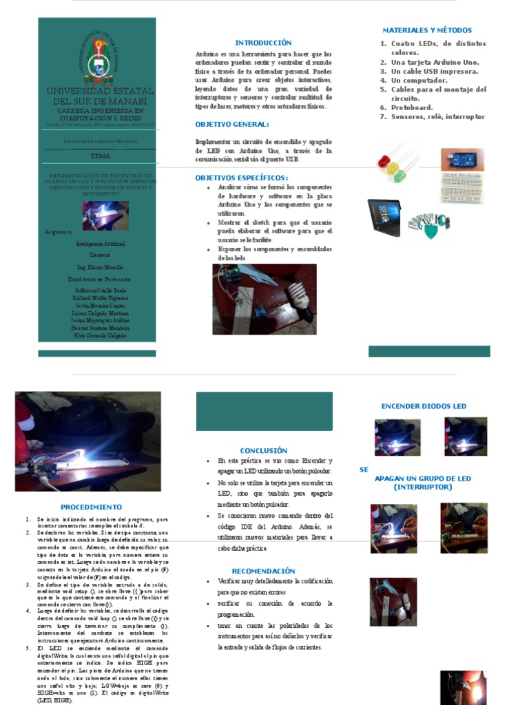 Triptico Inteligencia Artificial | PDF | Arduino | Diodo emisor de luz