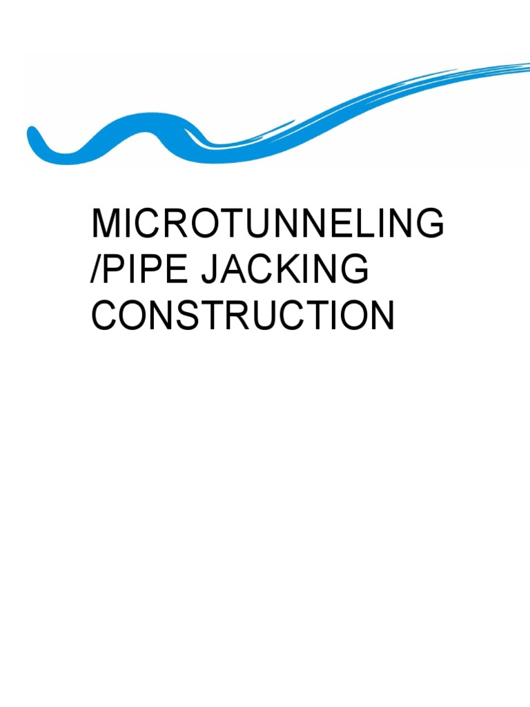 Microtunneling Pipe Jacking Construction Specification PDF | PDF ...