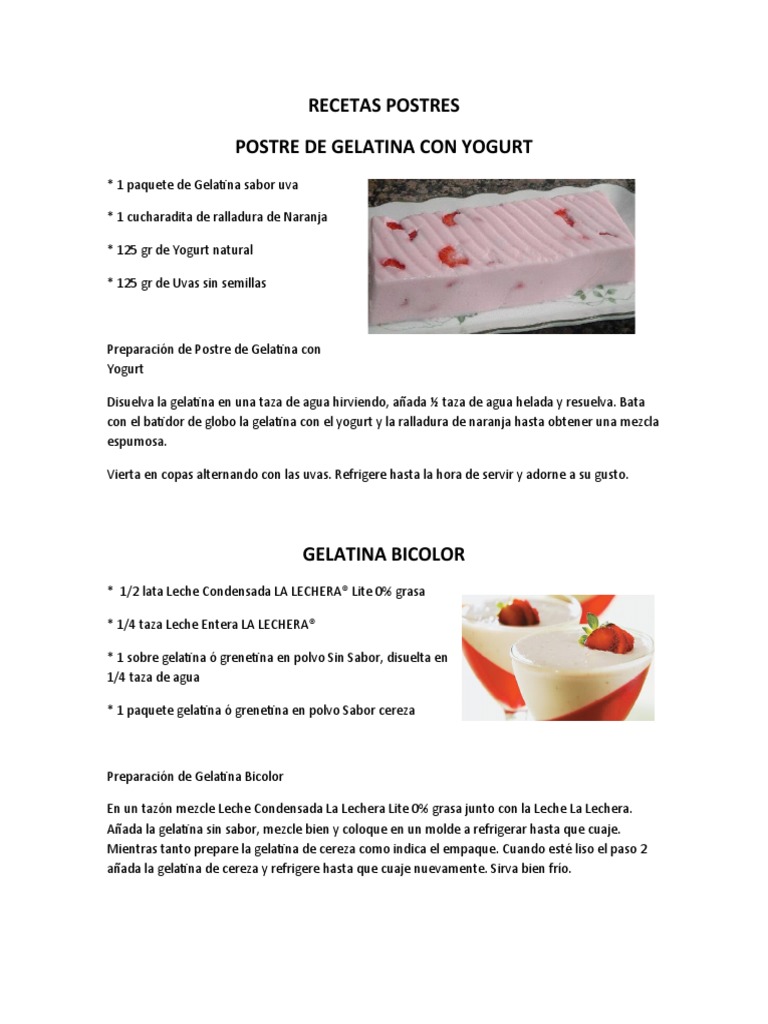 20 Recetas Postres | PDF | Crema | Postres