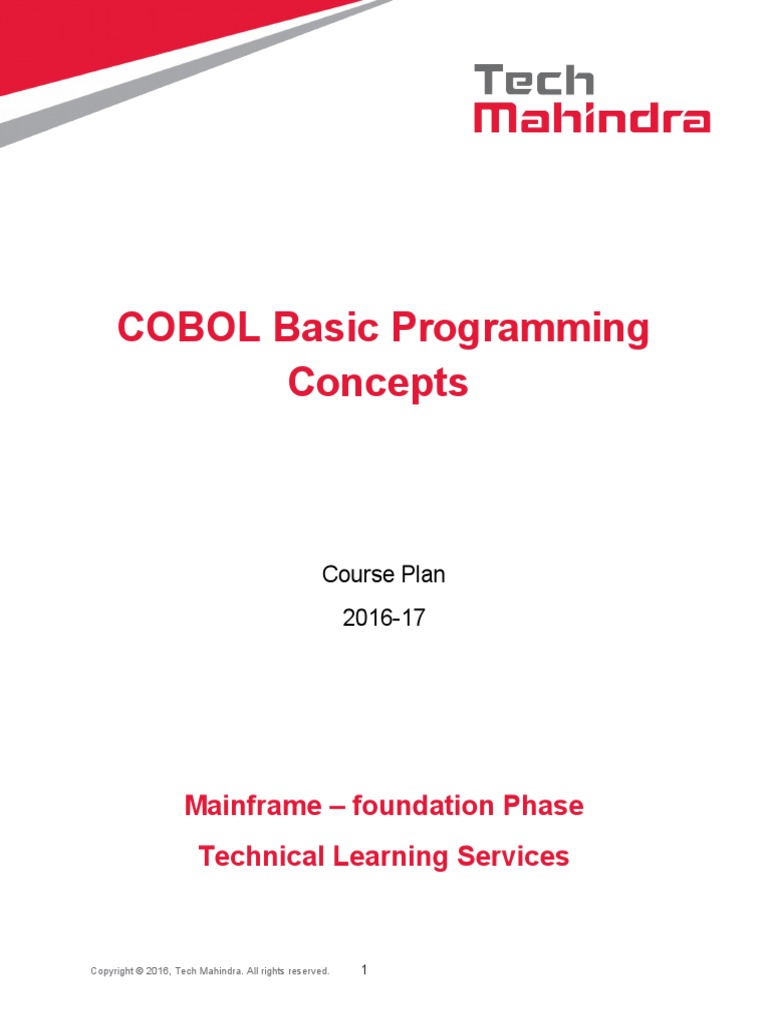 COBOL Basic Programming Concepts: Mainframe - Foundation Phase ...