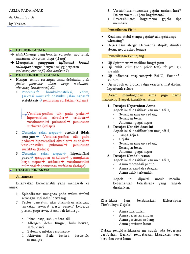 Asma Pada Anak | PDF