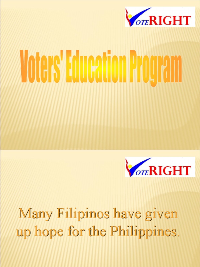 Voters Education | PDF | Voter Registration | Philippines