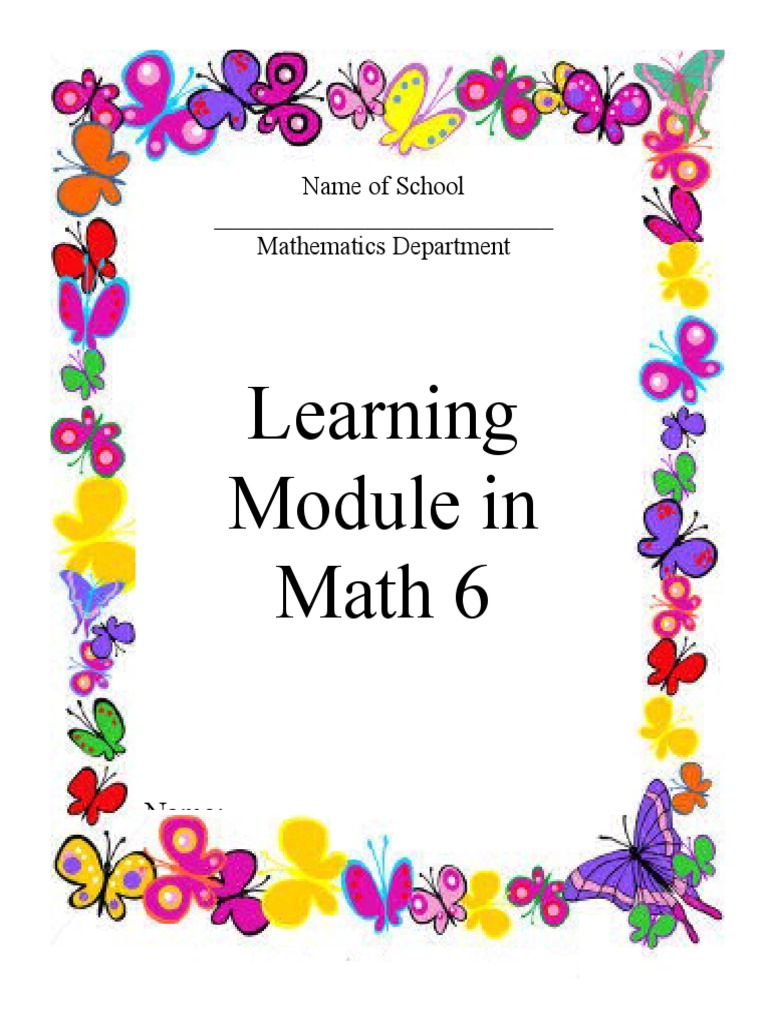 Learning Module in Math 6: Name | PDF | Fraction (Mathematics ...