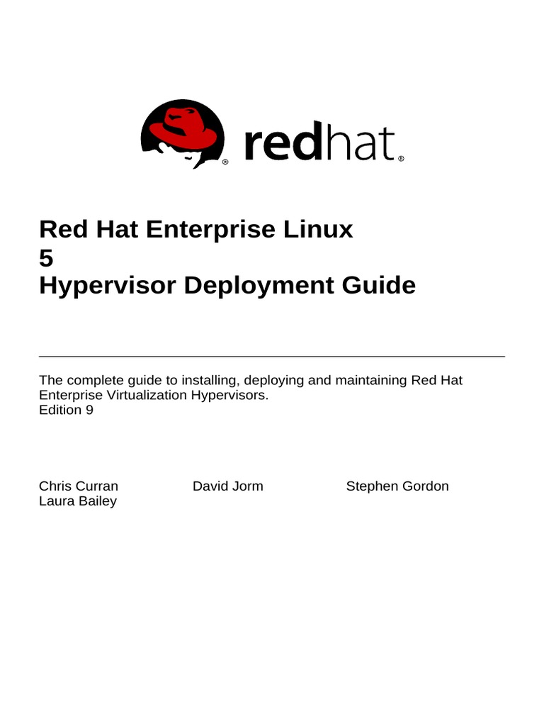 Red Hat Enterprise Linux 5 Hypervisor Deployment Guide | PDF | Booting ...