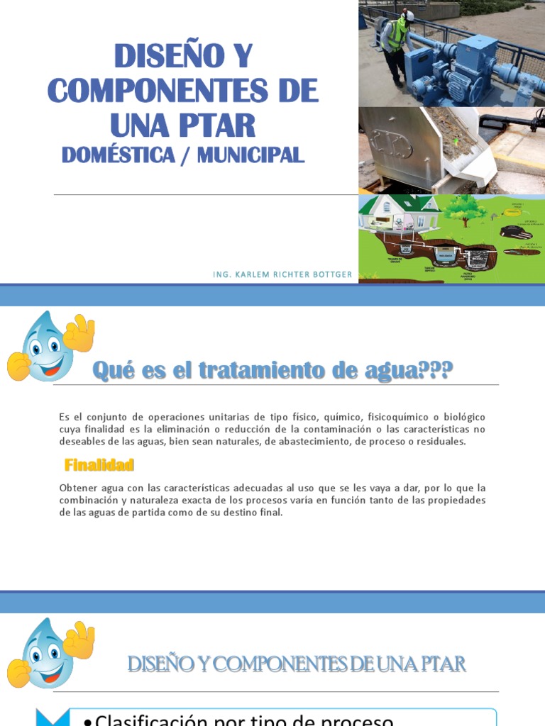 Diseño y Componentes de Una Ptar | PDF | Aguas residuales | Sedimentación