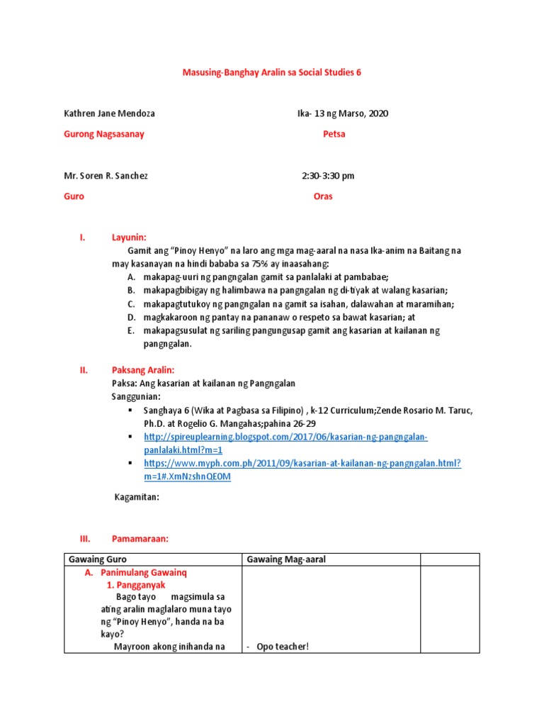 Filipino Detailed Lesson Plan | PDF