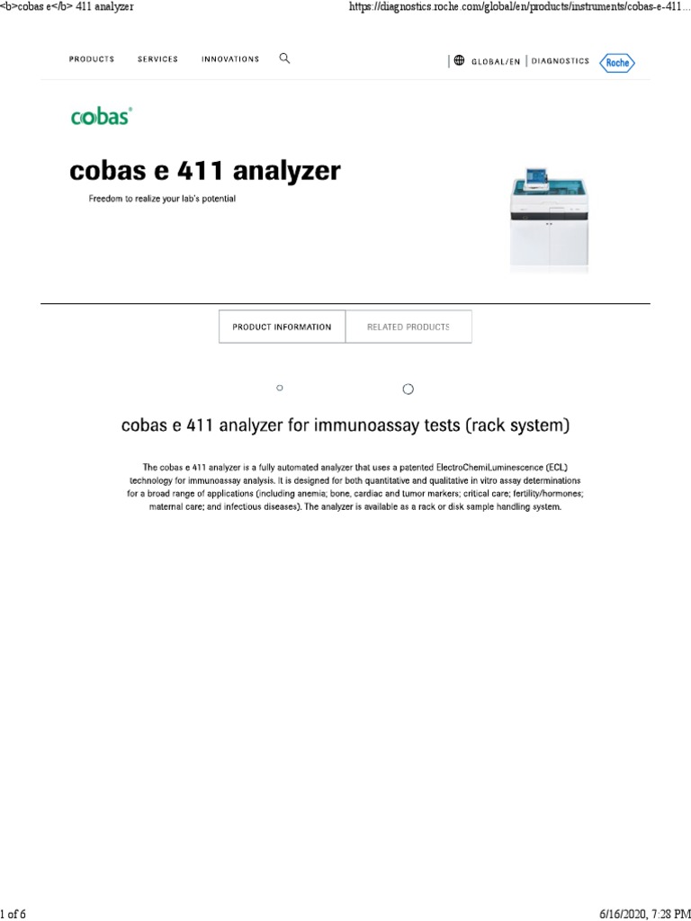 Cobas E411 | PDF | Technology & Engineering