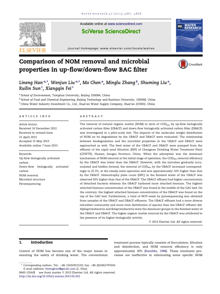 1 Comparison of Nom Removal Filter | PDF | Water Purification | Total ...