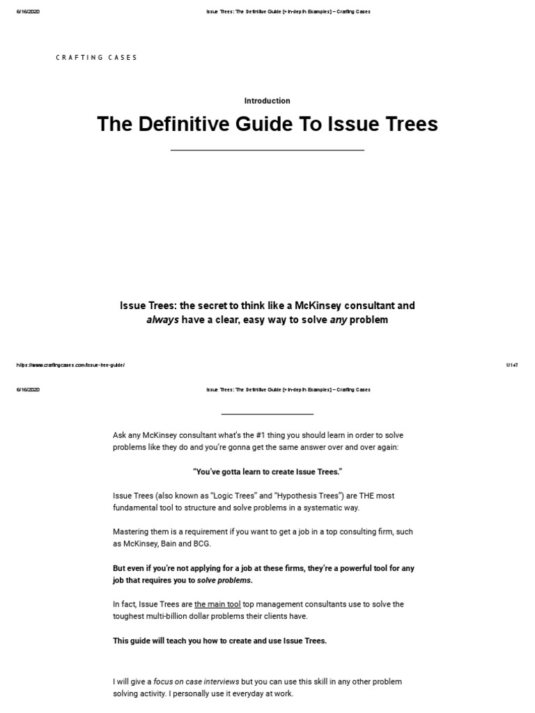 Issue Trees - The Definitive Guide (+in-Depth Examples) - Crafting ...