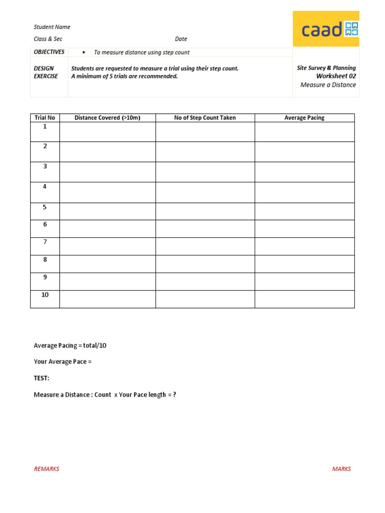 02 - Worksheet - Measure A Distance | PDF
