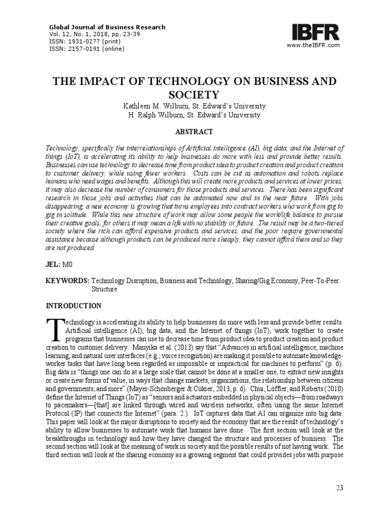 GJBR V12N1 2018 3 | PDF | Automation | Outsourcing
