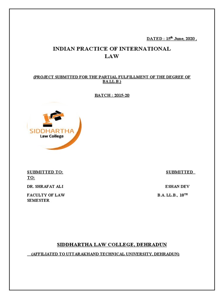 Ishan International Law Project | PDF | Extradition | Treaty