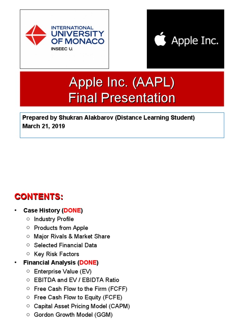Apple Inc. (AAPL) Final Presentation | PDF | Free Cash Flow | Ios