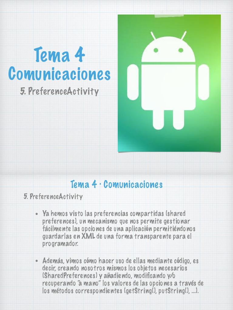 Configuración Android con PreferenceActivity | PDF | Xml | Android (sistema operativo)