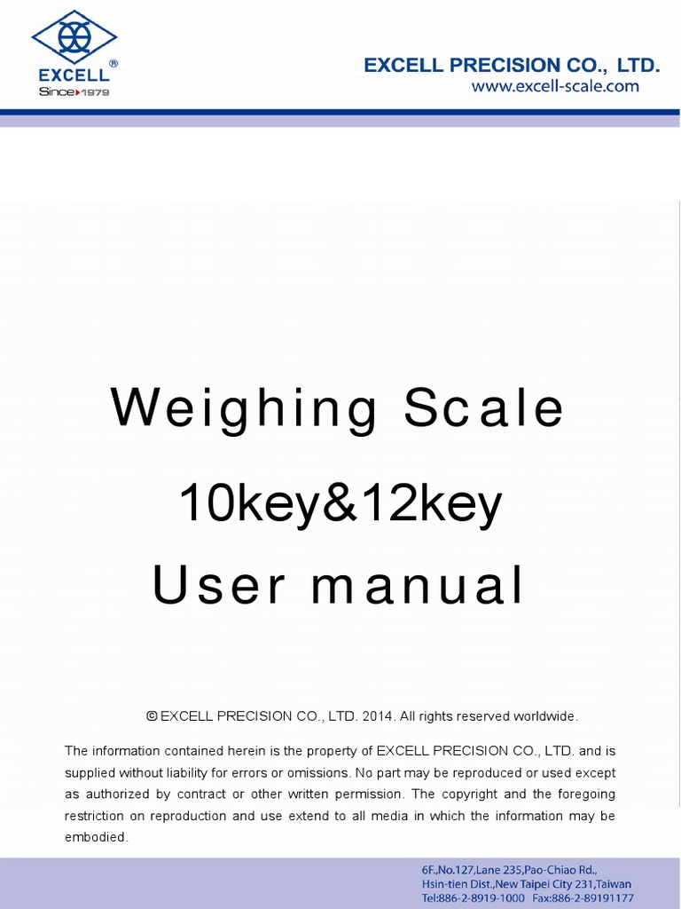 Weighing Scale User Manual: 10key&12key | PDF | Rechargeable Battery ...