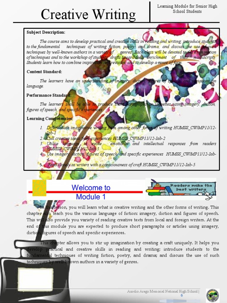 CREATIVE WRITING Module | PDF | Writers | Creative Writing