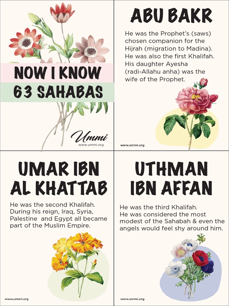 Now I Know 63 Sahabas: Abu Bakr | PDF | Muhammad | Caliphate