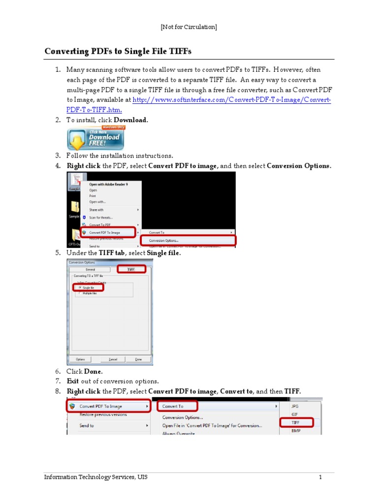 Converting Pdfs To Single File Tiffs: Pdf-To-Tiff - HTM | PDF | Computers