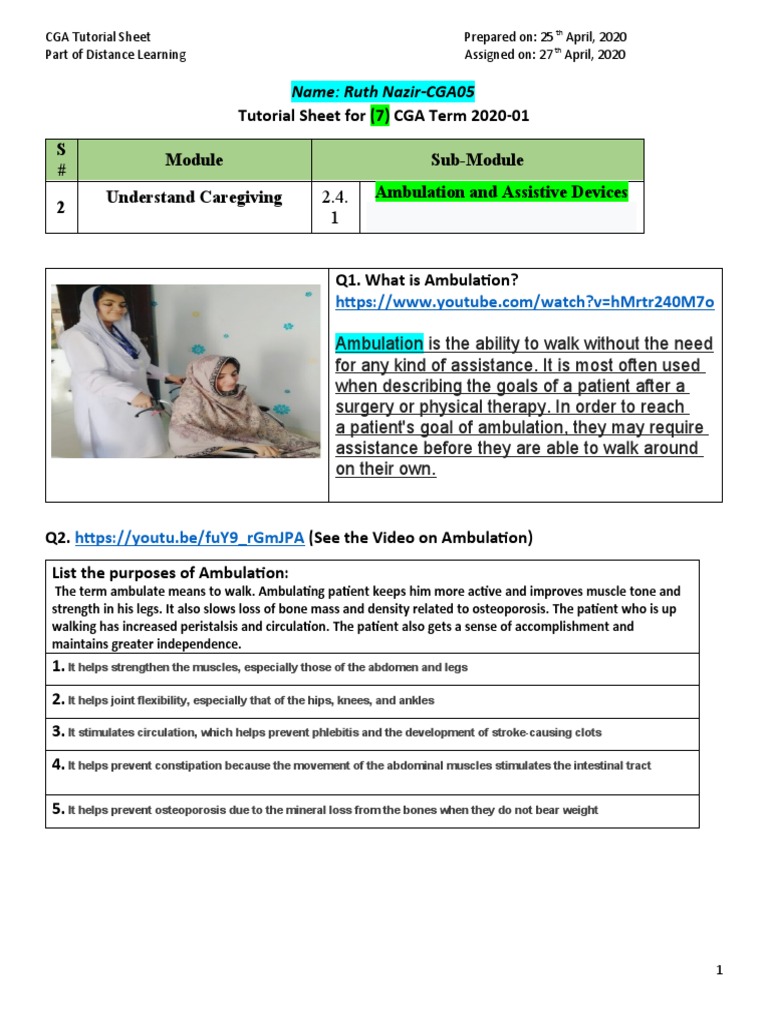 Tutorial Sheet For (7) CGA Term 2020-01 S # Sub-Module 2 Understand ...