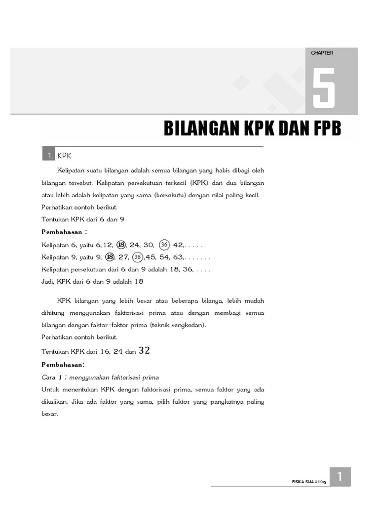 SD Bilangan KPK Dan FPB | PDF
