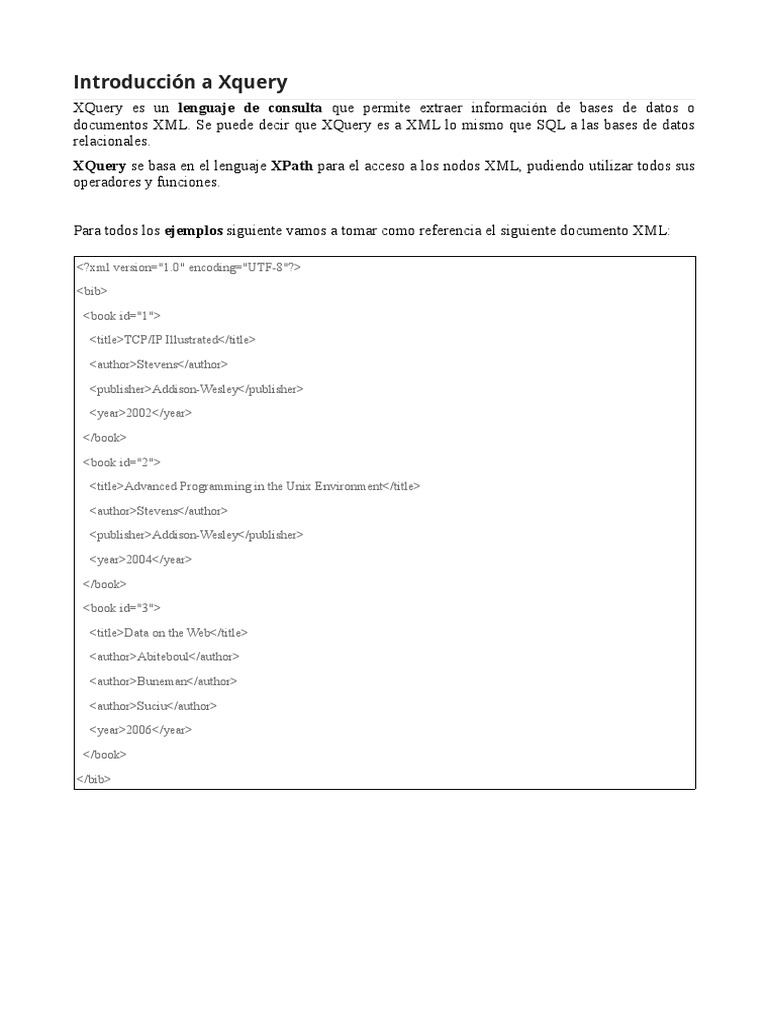 Tema XQuery | PDF | X camino | Gestión de datos