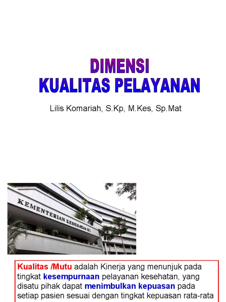 Dimensi Kualitas Pelayanan | PDF