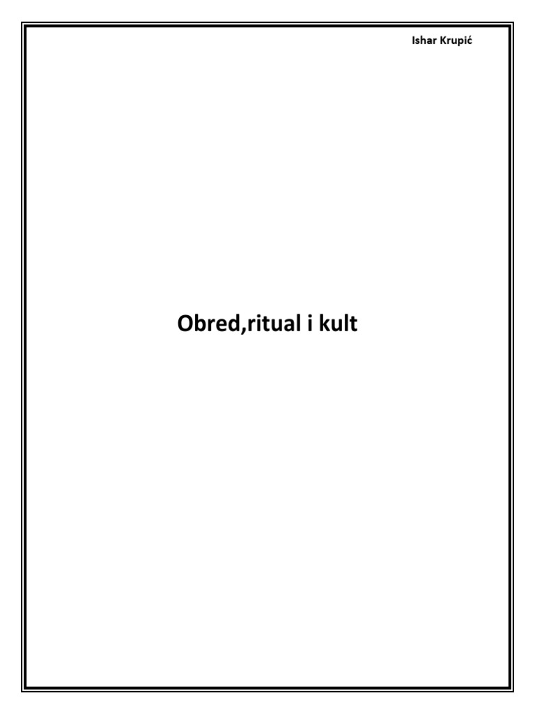 Obred, Ritual, Kult | PDF